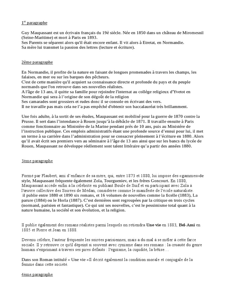 Biographie de Guy de Maupassant | PDF | Guy de Maupassant
