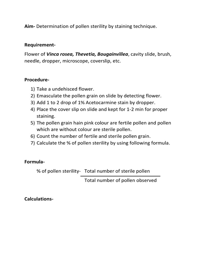 Pollen Sterility | PDF