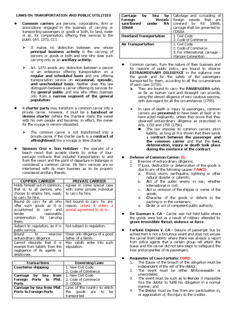 Transportation and Public Utilities Law | PDF | Legal Liability | Bill ...