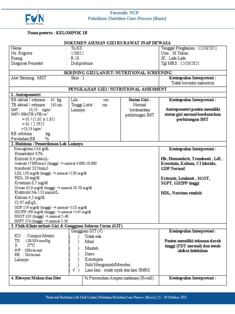 Tugas NCP Kasus DM Kelompok 1B | PDF
