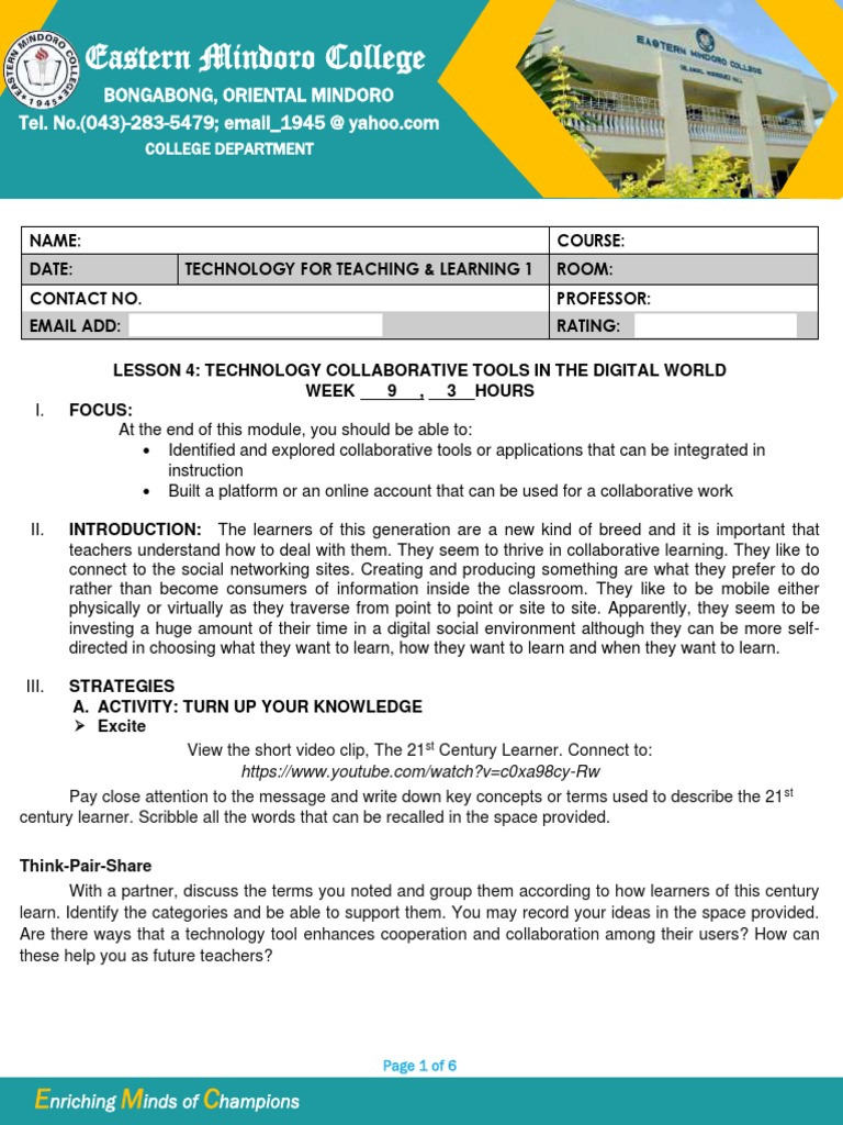 Module 3-Lesson 4 | PDF | Learning | Blog