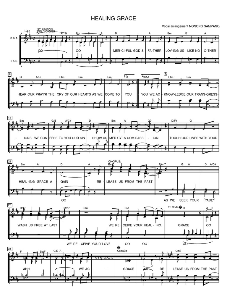 Healing Grace: Lyrics and Chords | PDF