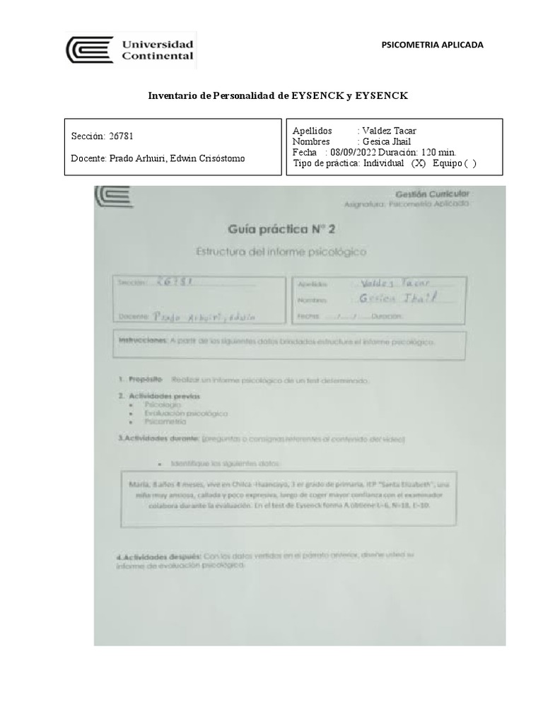 Guia de Trabajo N°2 | PDF | Desarrollo humano | Sicología