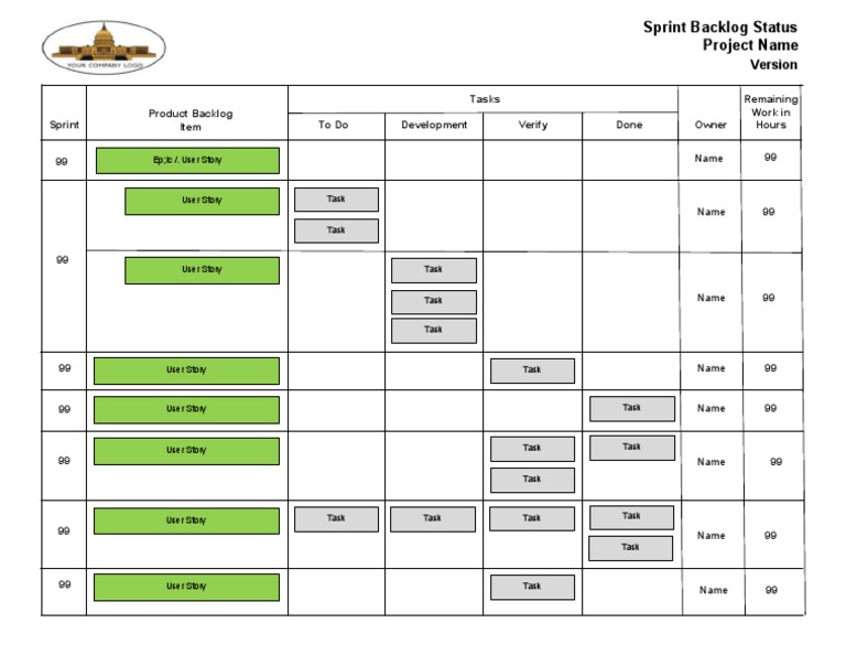 Agile Sprint Backlog Status Visio | PDF