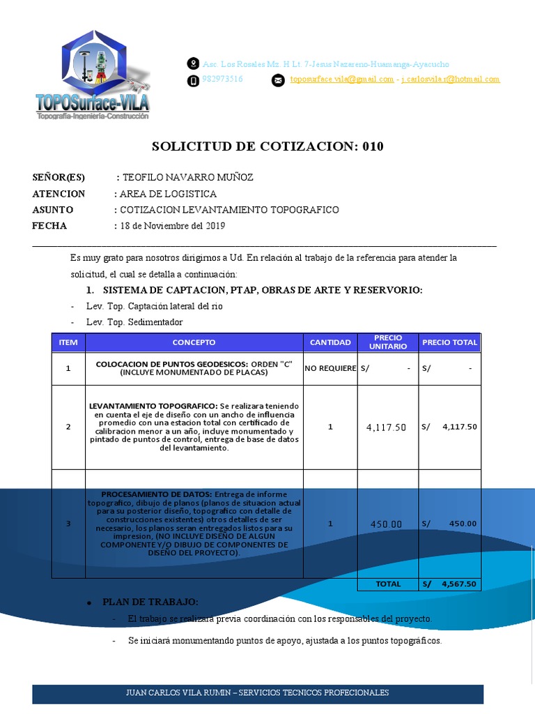 Formato de Cotizacion | PDF | Topografía