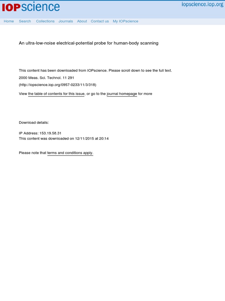 An Ultra-Low-Noise Electrical-Potential Probe For Human-Body Scanning ...