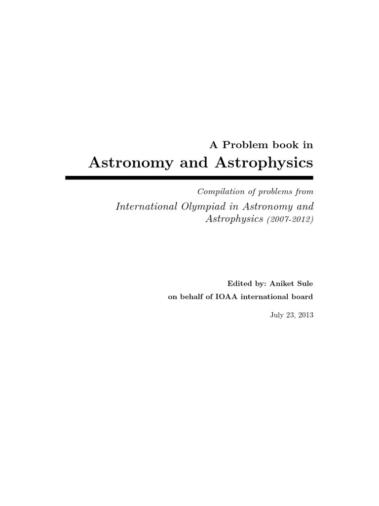 International Olympiad in Astronomy and Astrophysics | PDF | Orbit | Sun