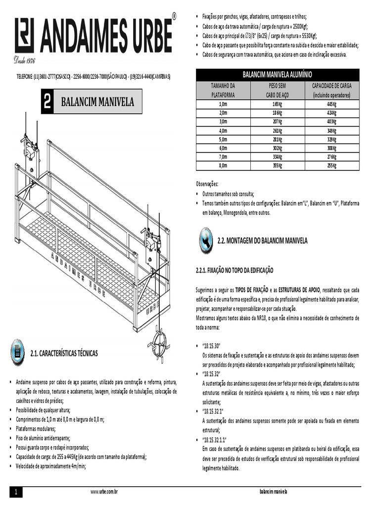 02 Manual Manivela Urbe | PDF | Viga | Parafuso