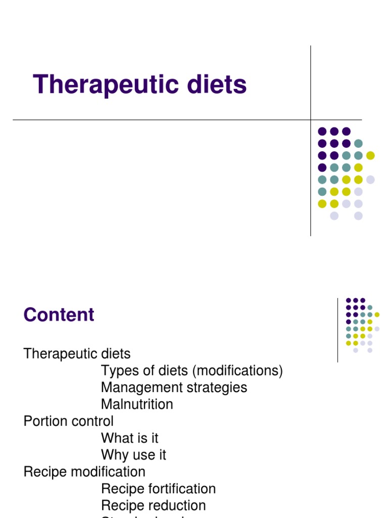 Overview of Therapeutic Diets | PDF | Foods | Fat