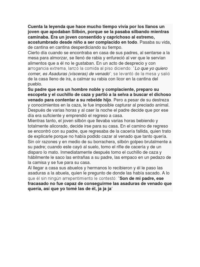 La leyenda del Silbón: un relato aterrador | PDF | Caza