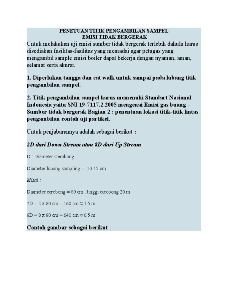 Titik Pengambilan Sampel Emisi Boiler | PDF