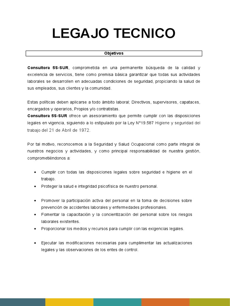 Legajo Tecnico | Descargar gratis PDF | Seguridad y salud ocupacional ...