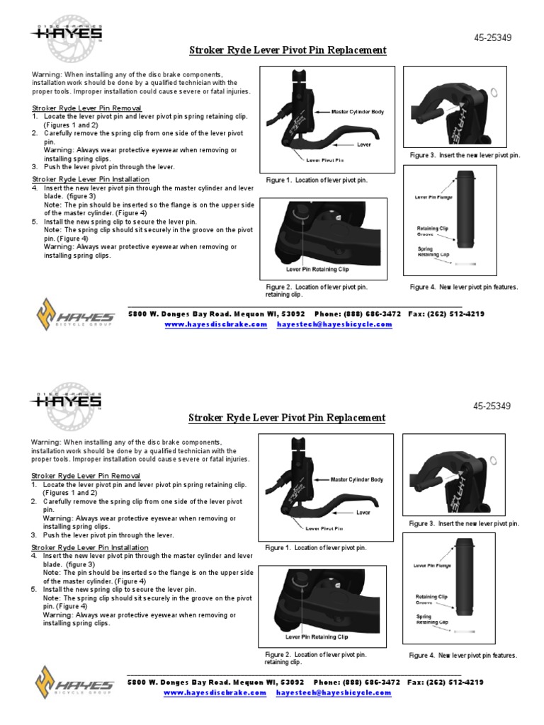 Stroker Ryde Lever Pivot Pin Replacement | PDF | Components | Tools
