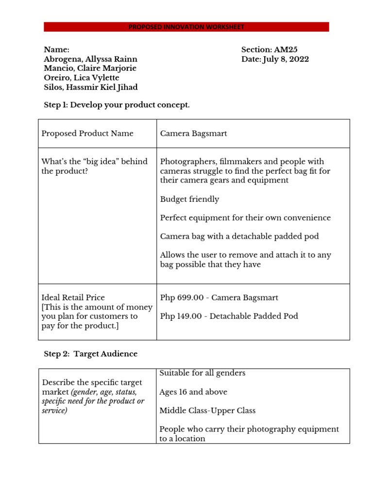 GRP6 - Ged106 - Innovation Worksheet | PDF | Business | Business Process