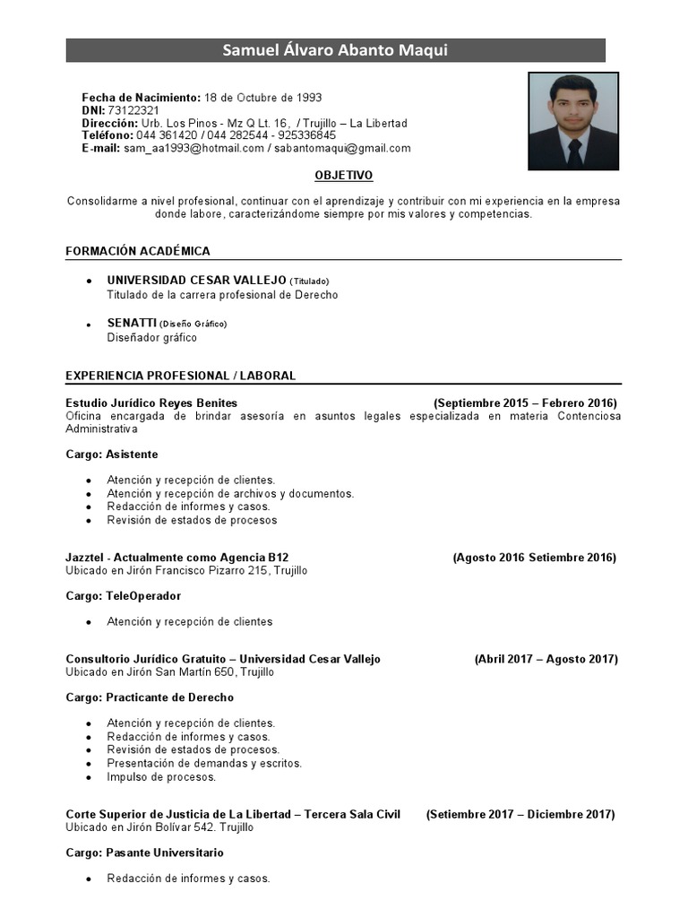 Currículum Vitae - Samuel | PDF | Microsoft