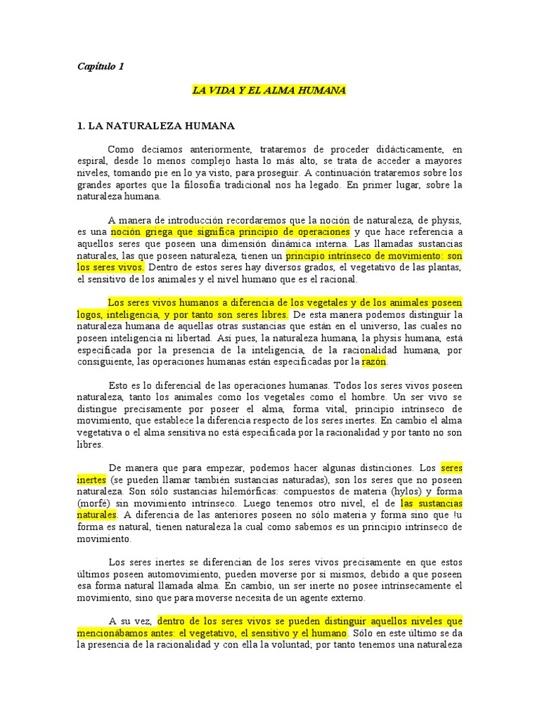 Capítulo 1 Antrop | PDF | Alma | Vida