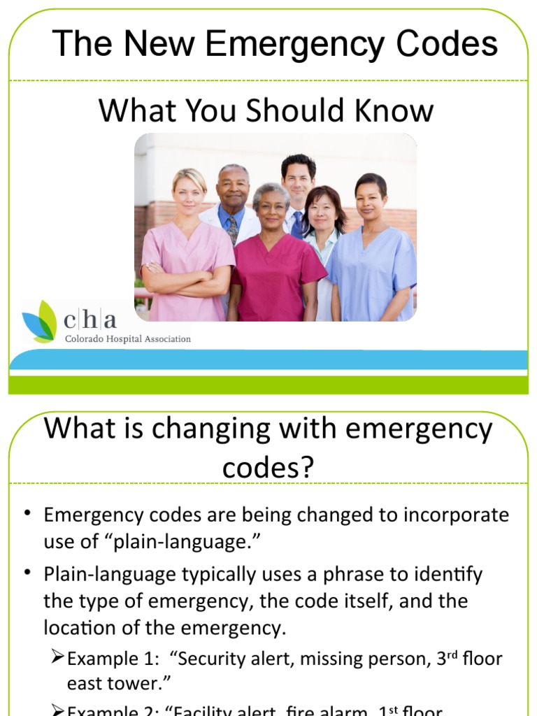 New Plain-Language Emergency Codes | PDF | Emergency | Emergency Evacuation