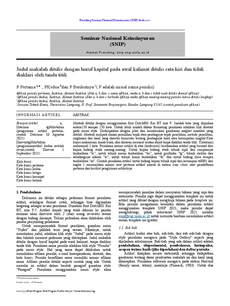 SNIP Template Makalah | PDF