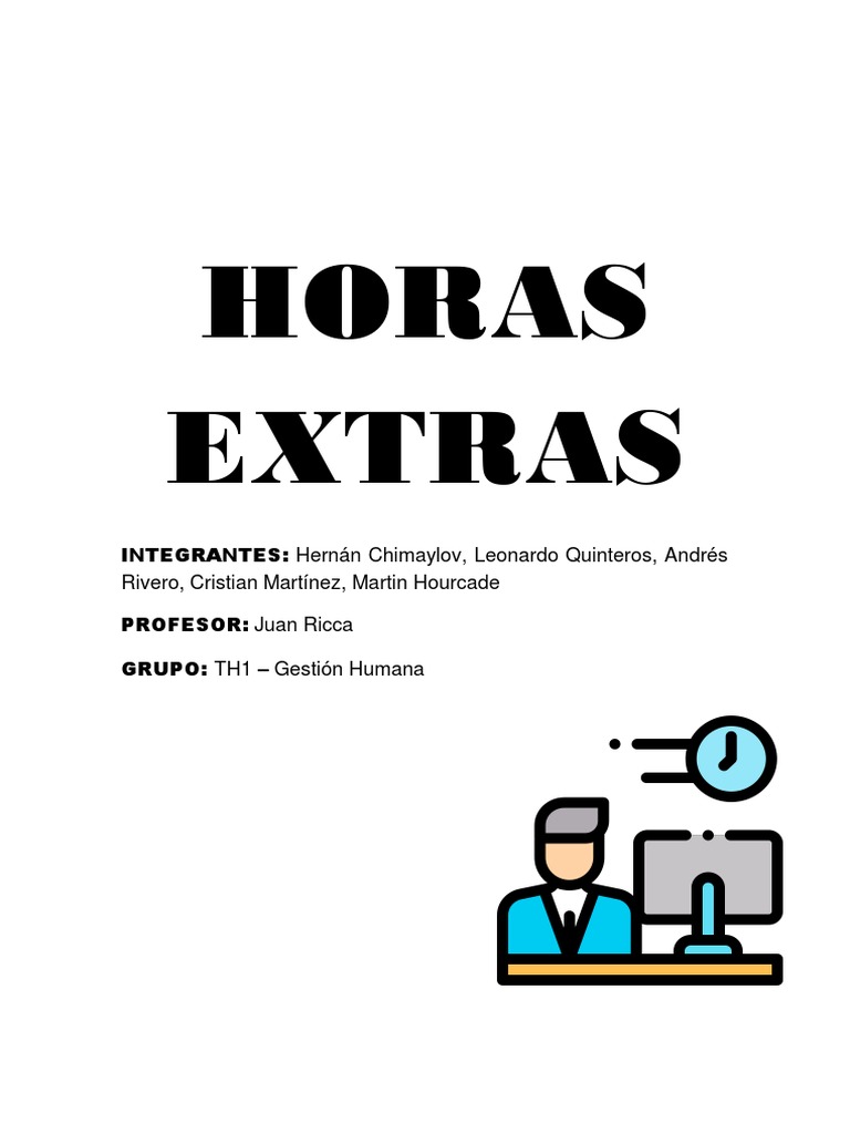 Horas Extras | PDF | Tiempo de trabajo | Salario