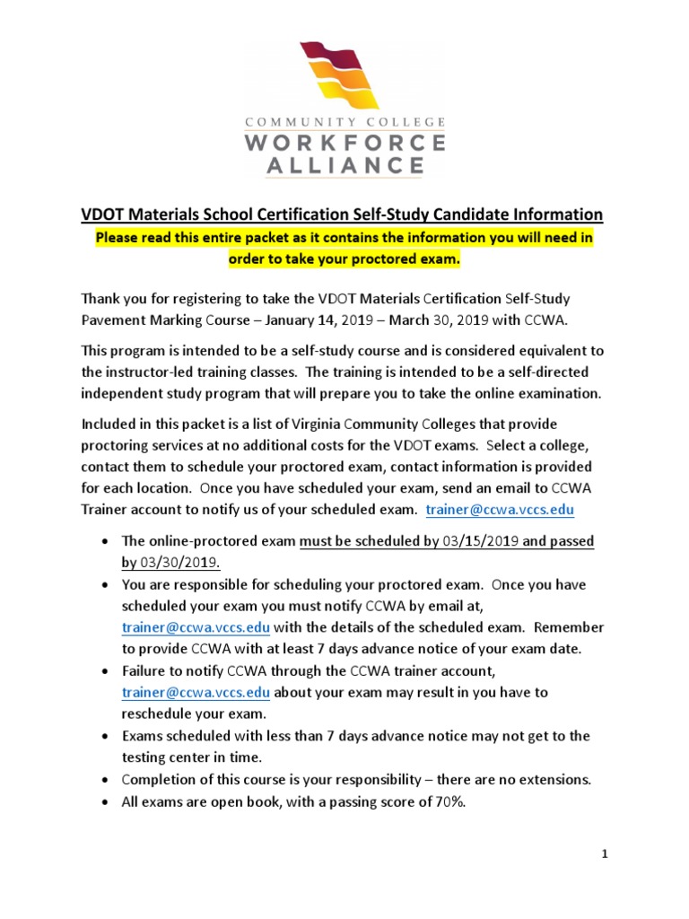 VDOT Materials Self-Study Packet | PDF | Test (Assessment) | Education ...