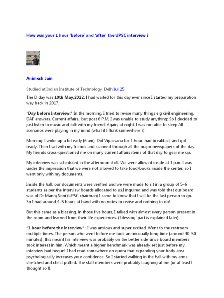 A Detailed Account of One Civil Services Aspirant's Experience Before ...