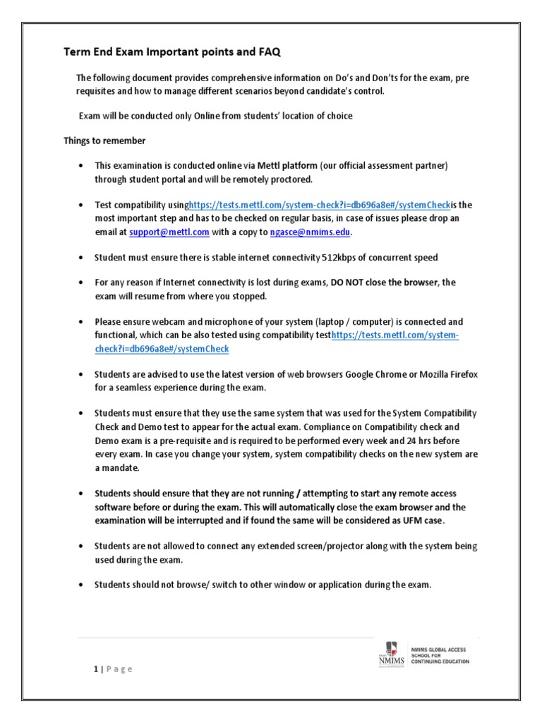 TERM Exam - Important Points and FAQ-1 | PDF | Test (Assessment ...