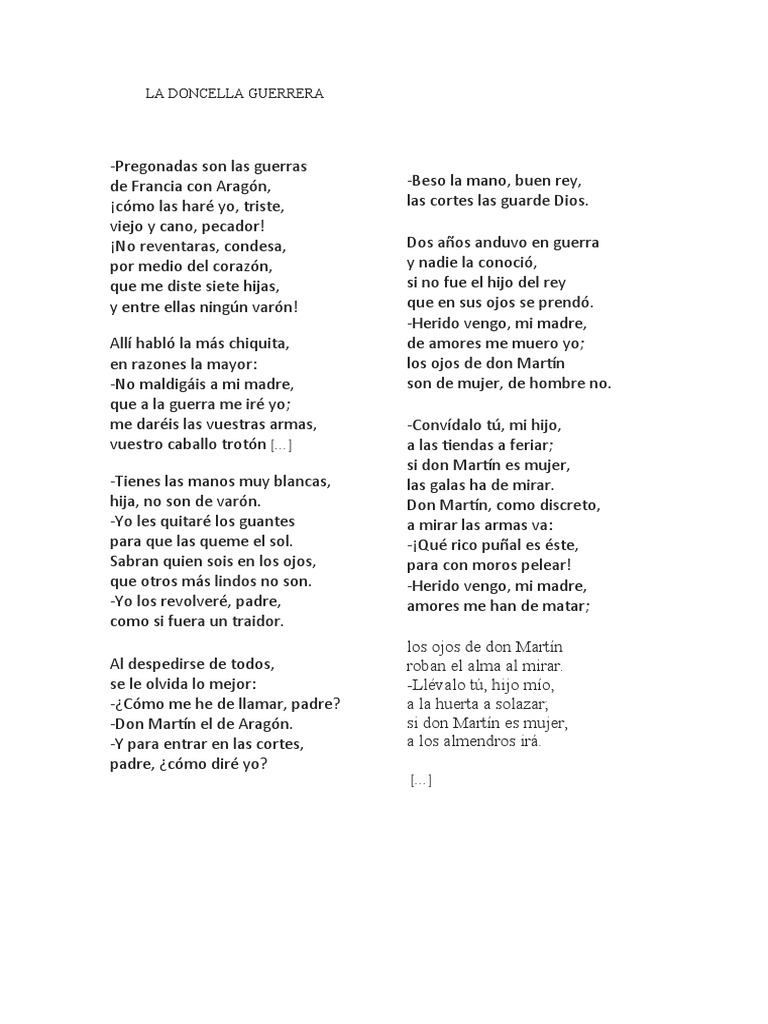 La doncella guerrera: La historia de Juana de Arco contada en verso | PDF