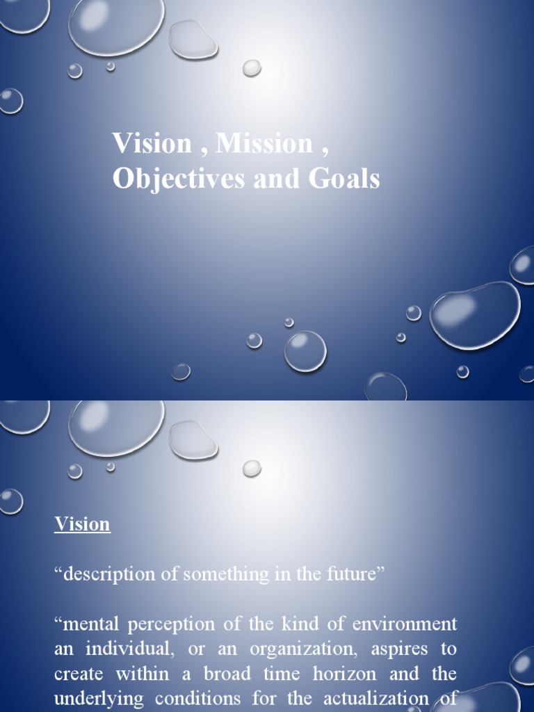 Vision and Mission | PDF | Goal | Innovation
