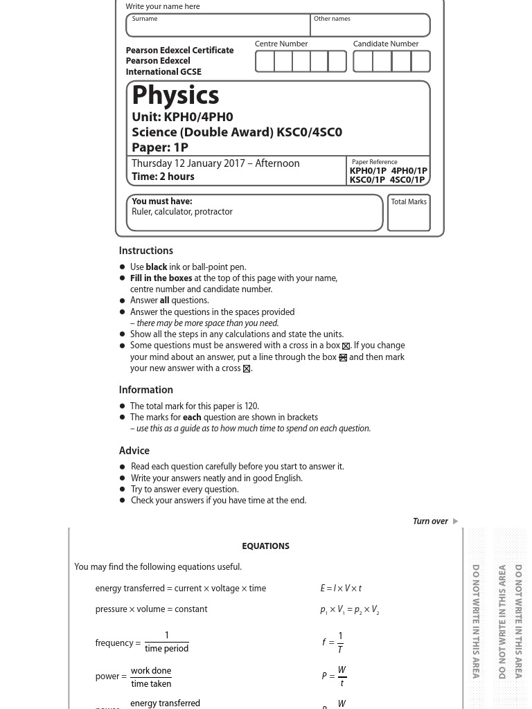 Jan 2017 1P Que 20170112 IGCSE Edexcel Physics | PDF | Ionizing ...
