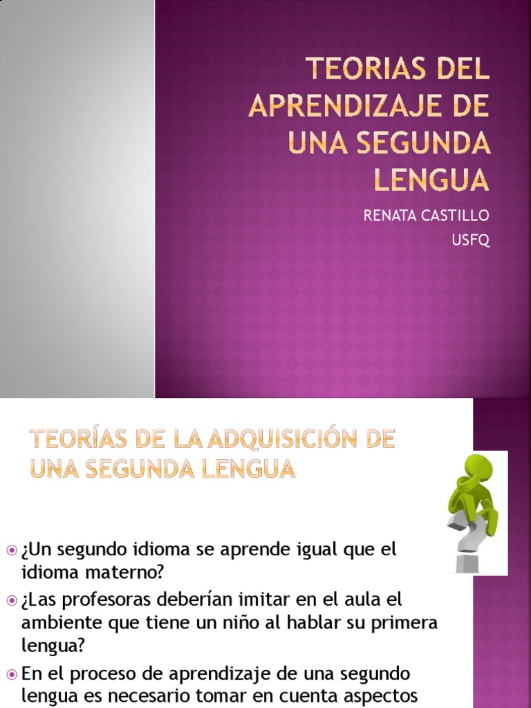 Teorias Del Aprendizaje de Una Segunda Lengua | PDF | Segundo lenguaje | Aprendizaje