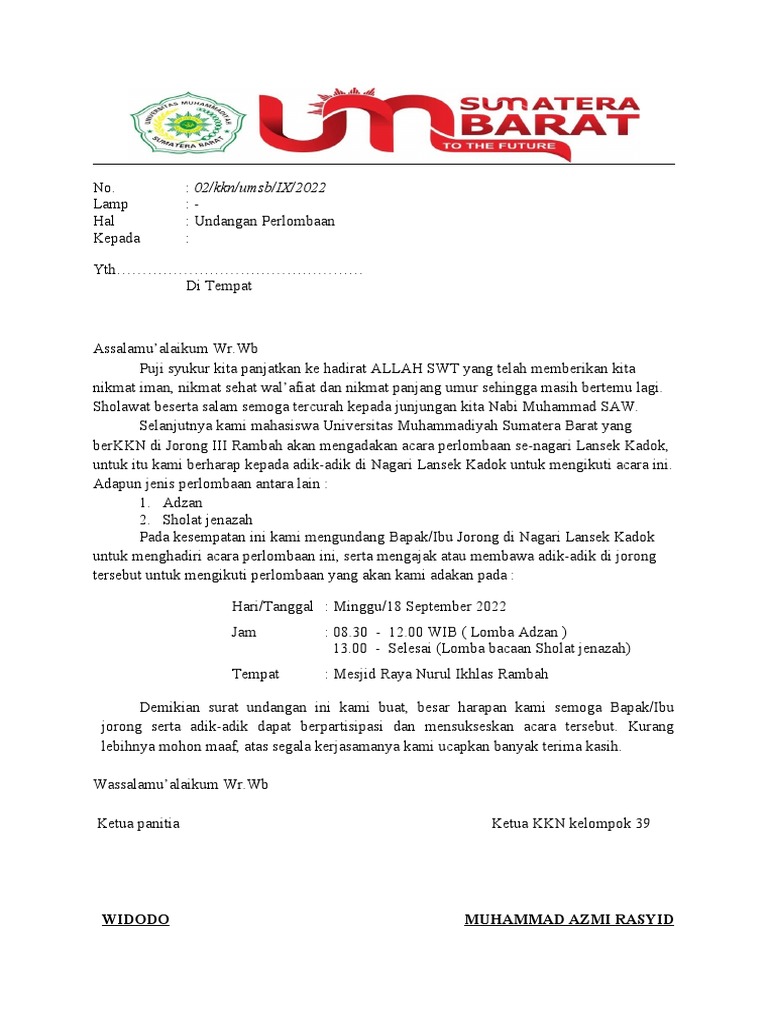 Undangan Lomba | PDF