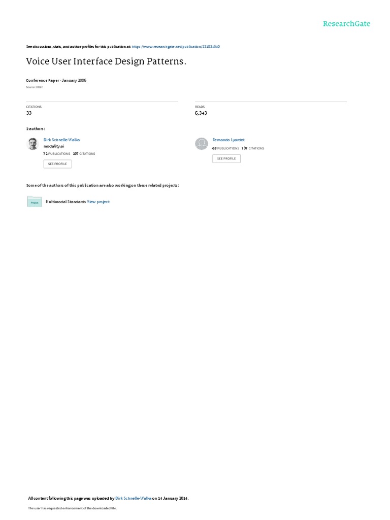 Voice User Interface Design Patterns | Download Free PDF | Speech ...