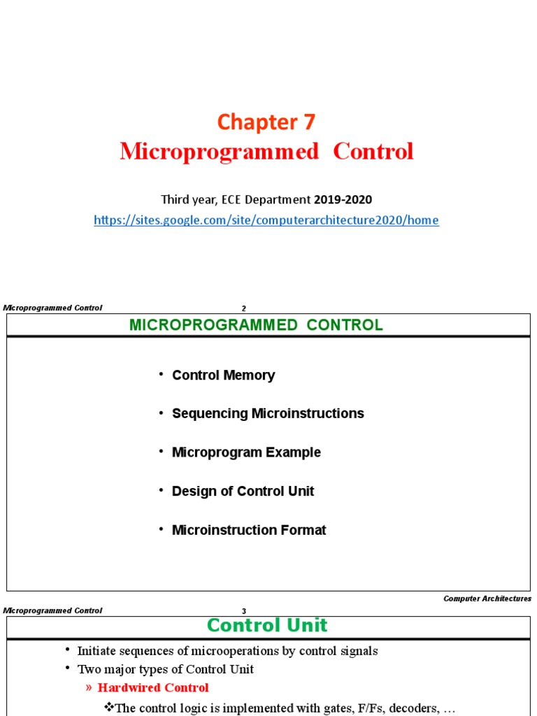 04 CH7 2020 Microprogrammed Control | PDF | Subroutine | Computer Engineering