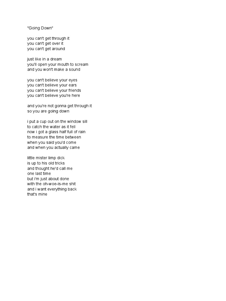 Roxy Wilson: "Going Down" Analysis | PDF