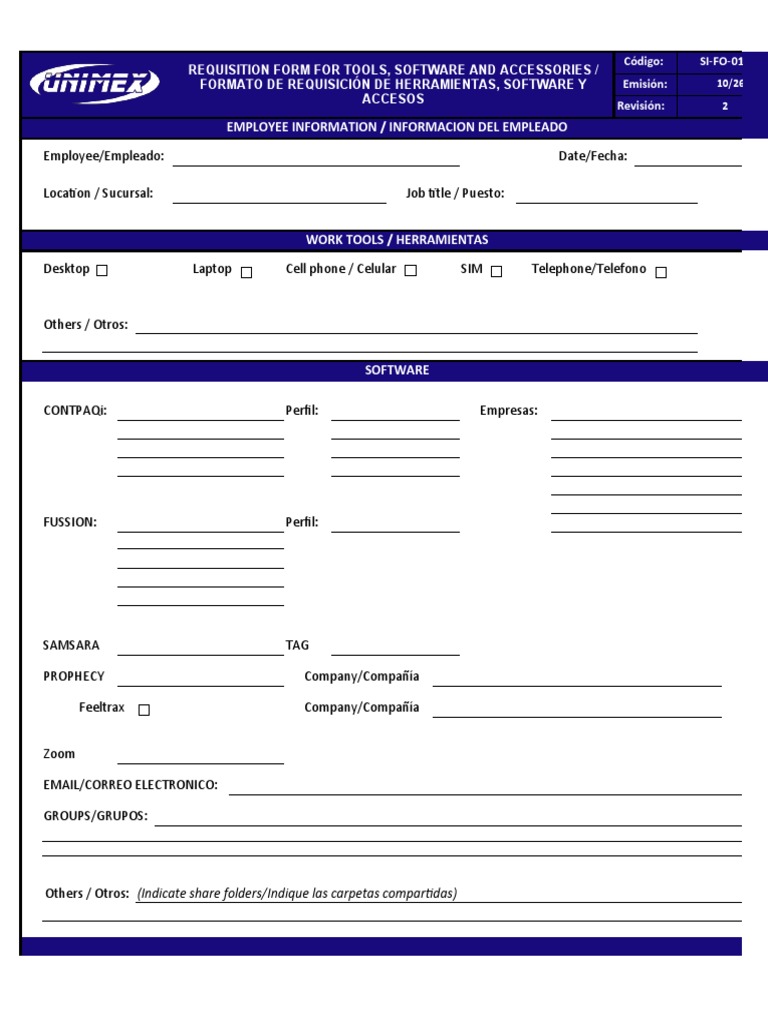 Si-fo-018 - Formato de Requisición de Herramientas Software y Accesos ...
