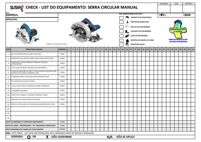 Check List - Serra Circular Manual | PDF