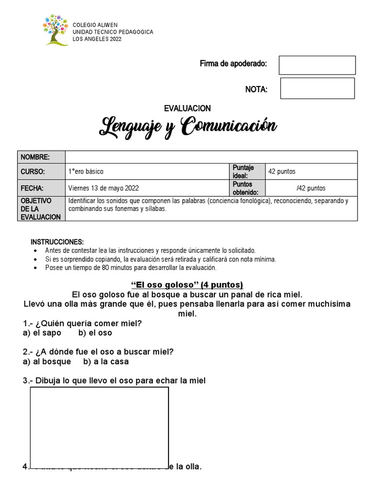 Evaluacion 2 Lenguaje M L Pdf