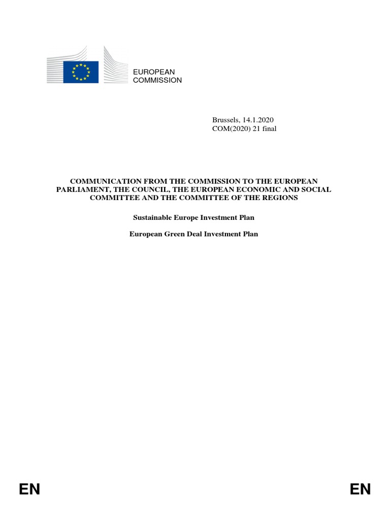 1 Commission_Communication_on_the_European_Green_Deal_Investment_Plan_EN.pdf | PDF | European ...