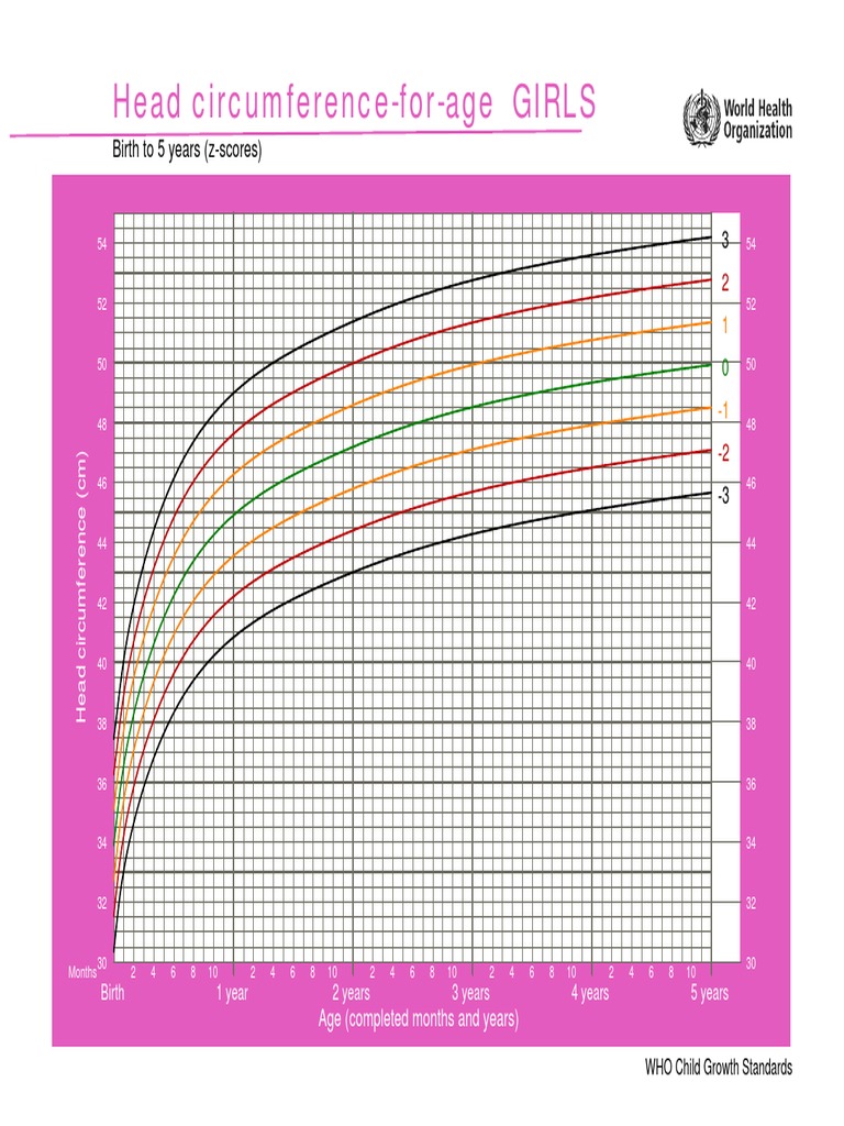 OMS. Perimetro Cefalico Meninas - 0-5 Anos. em Z Score. | PDF ...