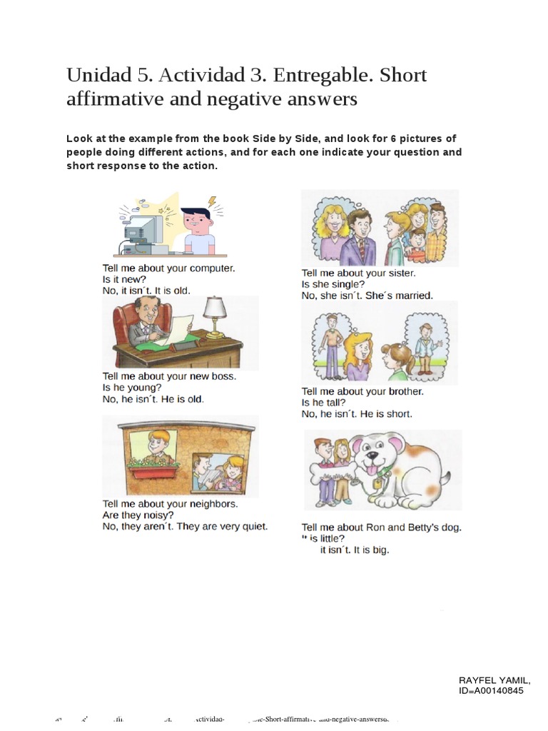 Valenzuela Rayfel Unidad 5. Actividad 3. Entregable. Short Affirmative ...