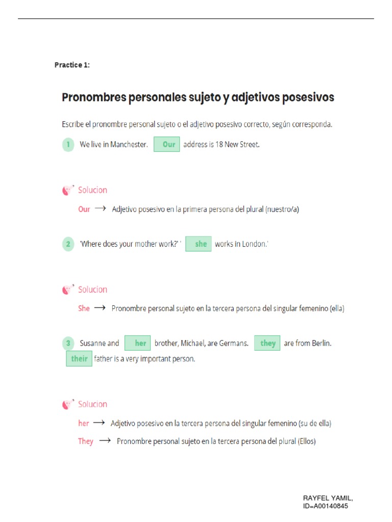 Valenzuela Rayfel Unidad 4. Actividad 1. Entregable Possessive ...