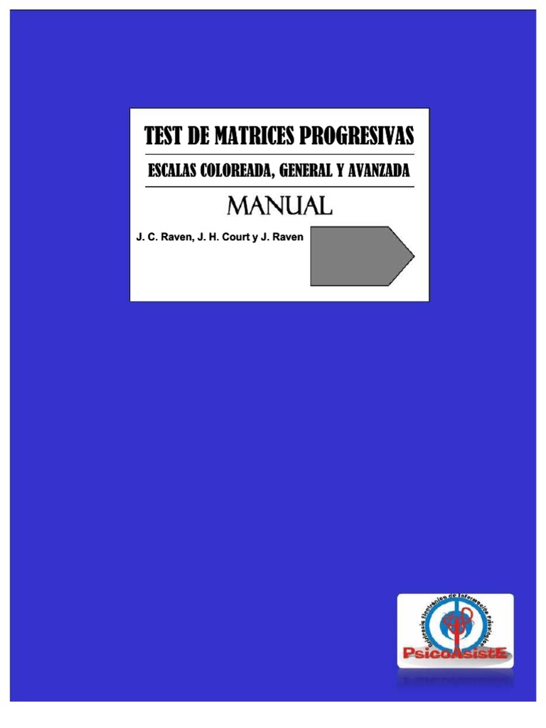 Manual Del Test de Raven Escala Coloreada - Compress | PDF | Educación ...