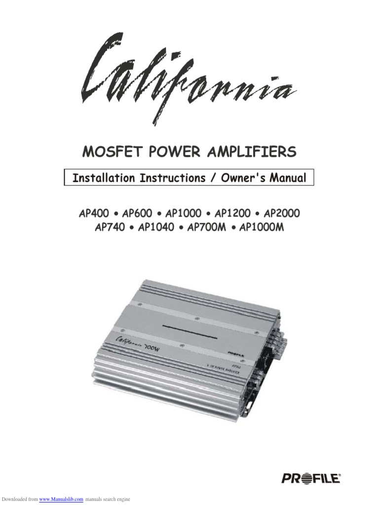 Ap 400 | PDF | Equalization (Audio) | Amplifier