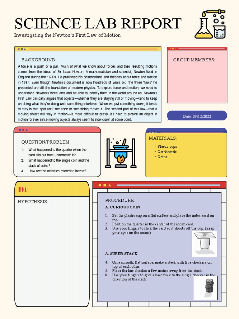 Colorful Lined Sugar Chemistry Lab Report | Download Free PDF | Force ...