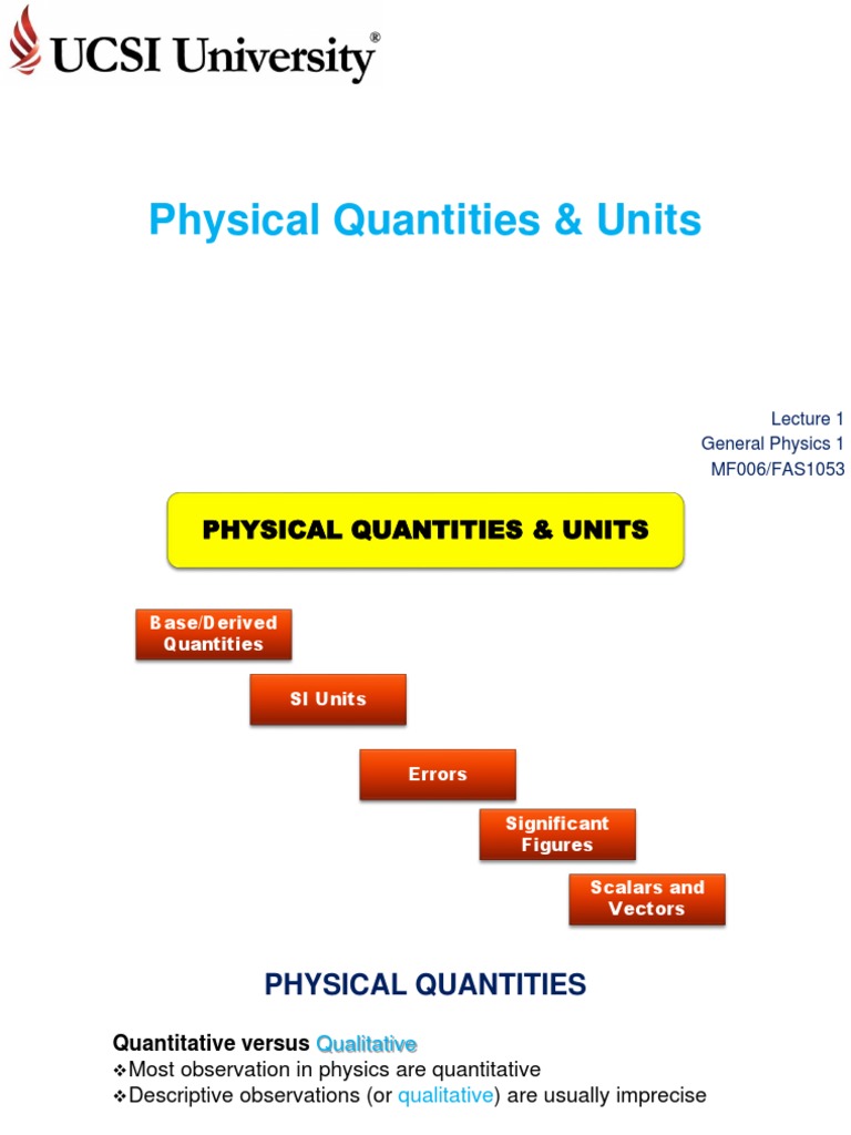 Understanding Physical Quantities & Units | PDF | Significant Figures ...