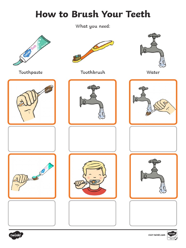 Au L 553 Australia Kindergarten How To Brush Your Teeth Procedure Word ...