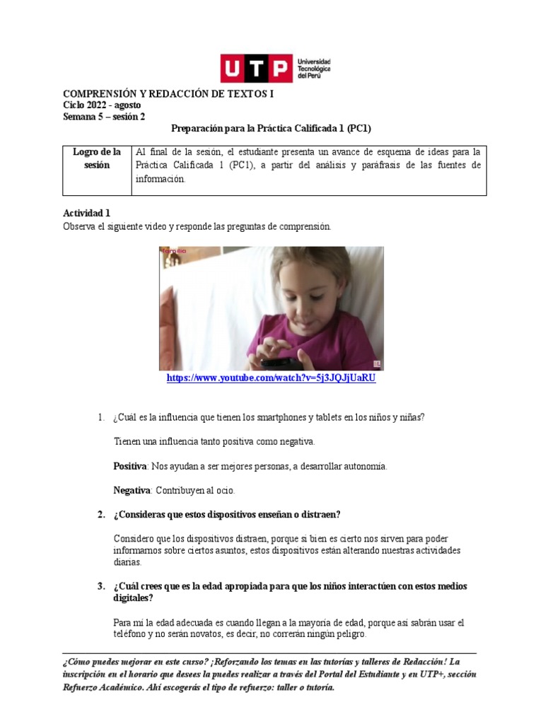 S05.s2-Preparación para La PC1 (Material) 2022 Agosto - AVANCE DEL ESQUEMA | PDF