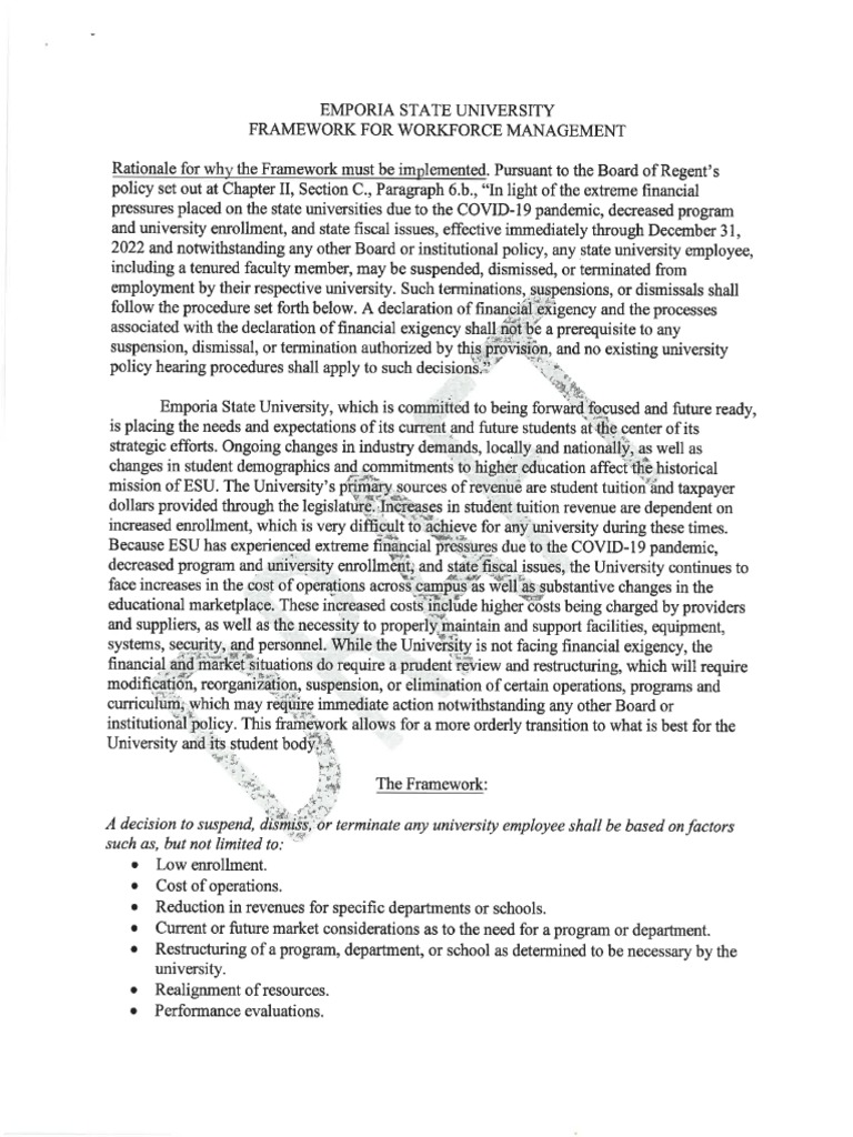 Draft - ESU Framework For Workforce Management | PDF