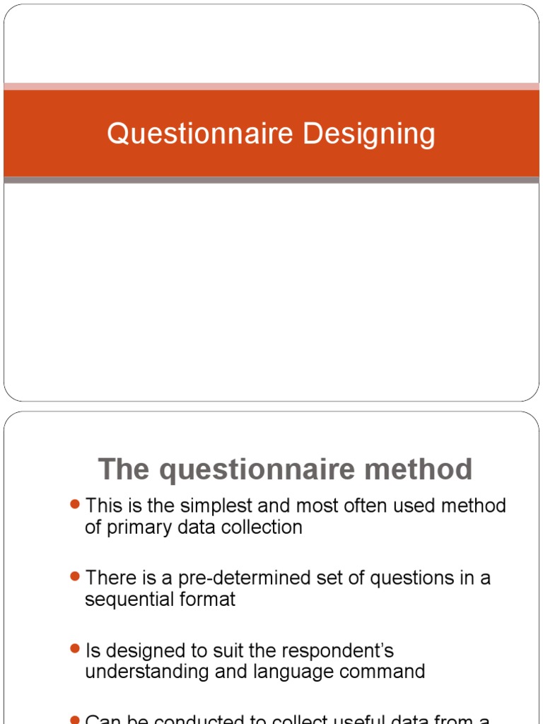 Questionnaire Designing | PDF | Questionnaire