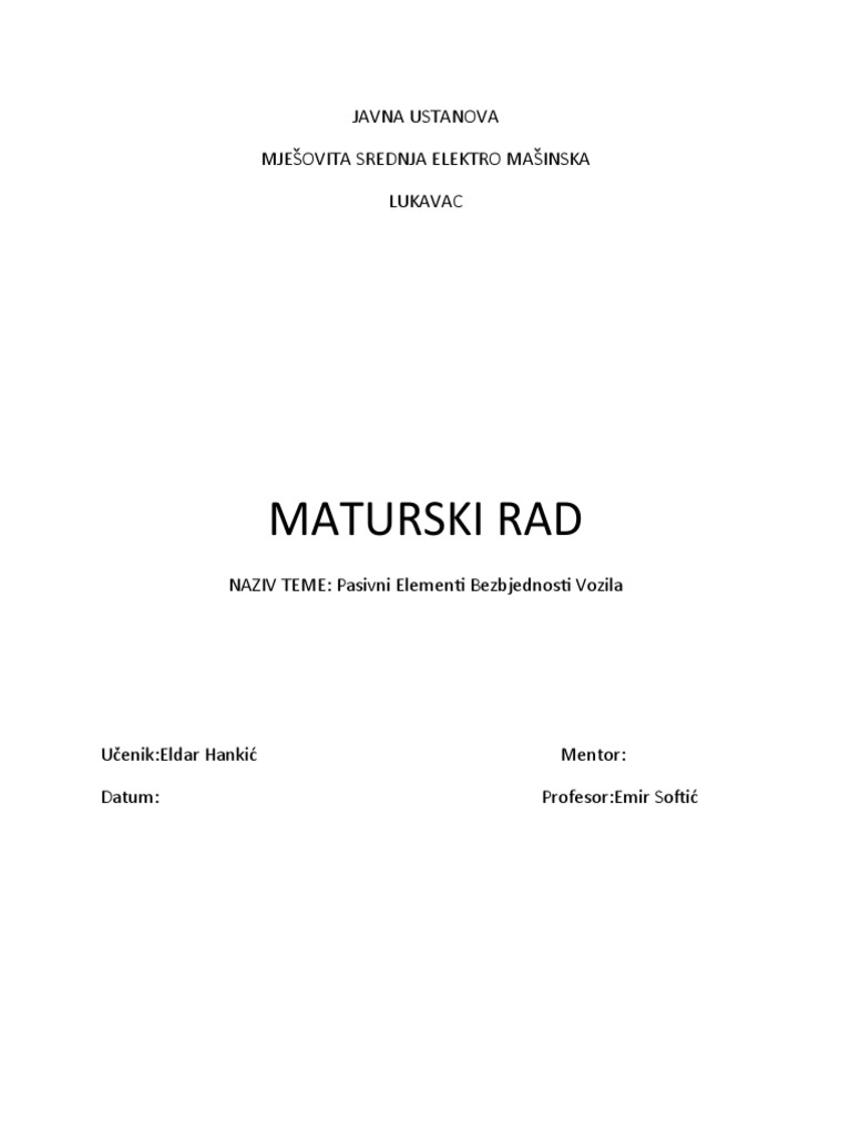 ELDAR Uraden Maturski | PDF